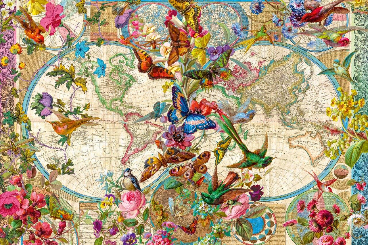 Flora & Fauna World Map 3000pc [Ravensburger Puzzle] - Goldfields Toys ...
